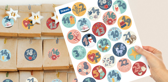 Etiquetas para calendario de adviento - Stikets